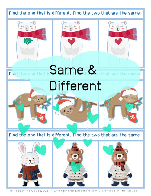 Same & Different - Spring Animals - Matching & Find the Difference