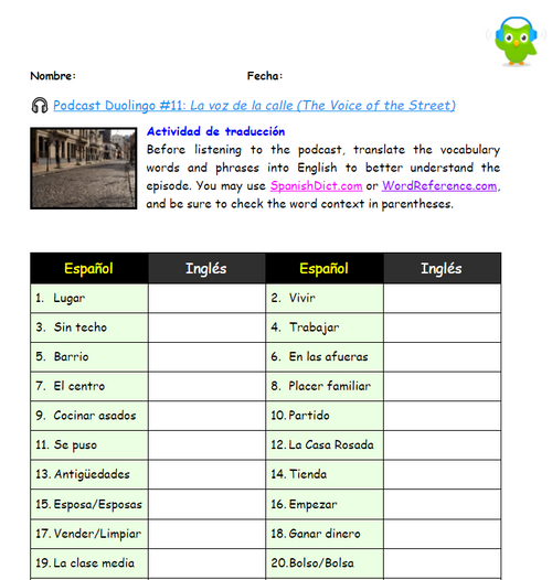Listening Activity Guide | Duolingo Spanish Podcast #26: La mejor inversión