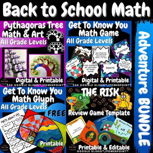 BUNDLE Back to School Get To Know You MATH All About Me | Math Game ...