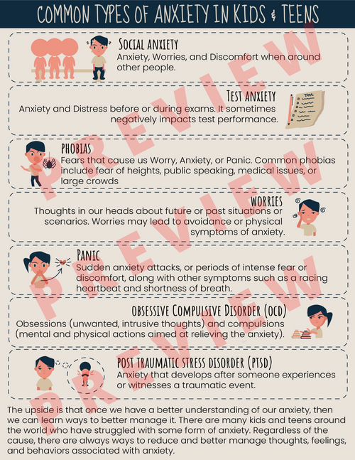 Anxiety Coping Skills For Teens Handout - Teen Coping Strategies For ...