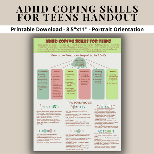 ADHD Coping Skills For Kids - Executive Functioning Deficits Strategies ...
