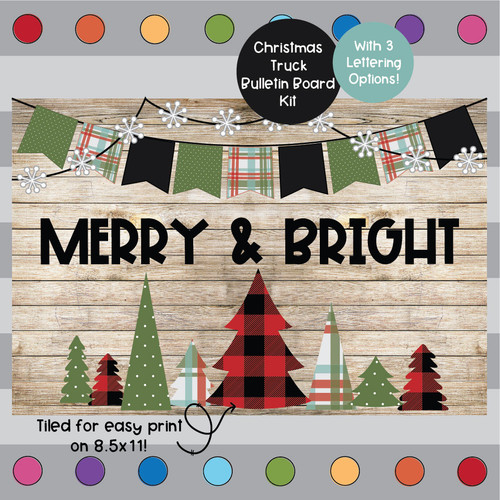 Let It Snow - Pink Truck - Christmas - December Bulletin Board Kit