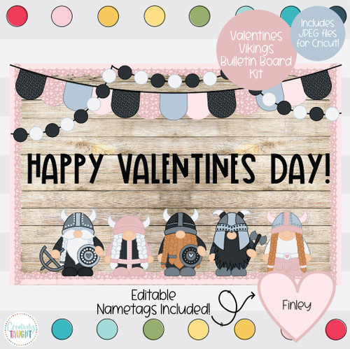 Valentine Viking Gnomes - February Bulletin Board Kit - Amped Up Learning