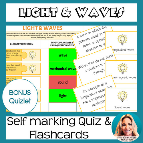 Light & Waves self marking quiz & flashcards