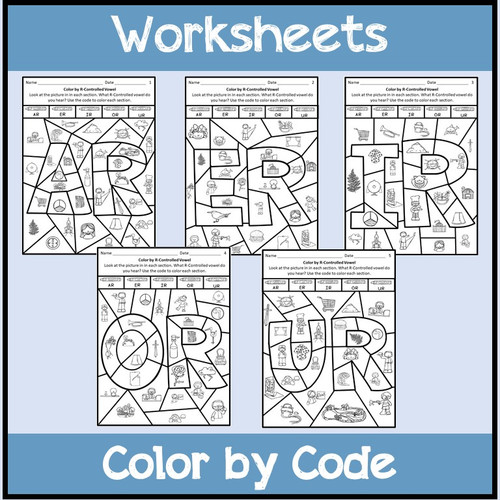 Color by Code Worksheets CVC Short Vowel