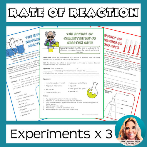 Rate of Reaction Experiment worksheets
