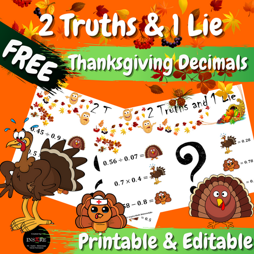 FREE Halloween Math 2 Truths and a Lie SPOOKY FRACTIONS Error Analysis ...