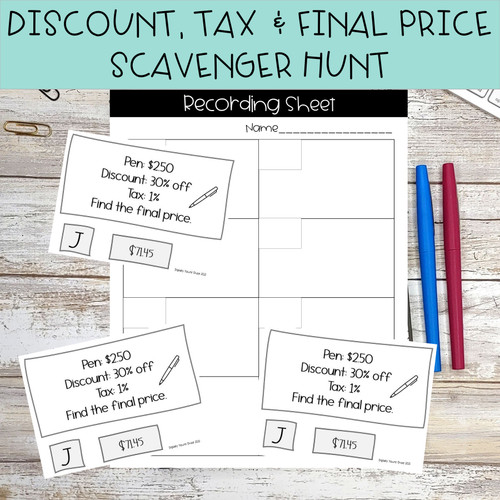 Discount, Tax & Final Price Scavenger Hunt