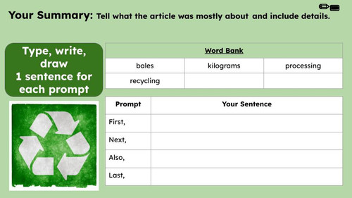 Climate Change Informational Text Reading Passage and Activities
