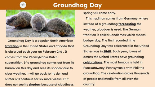 All About Groundhog's Day: Three Informative Reader's Theaters