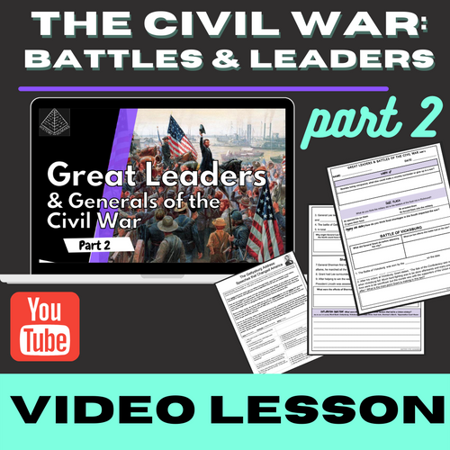 Civil War Battles and Leaders VIDEO Lesson & Map Activity - Amped Up ...