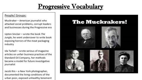 Progressive Era Vocabulary & Quiz with Key - EDITABLE - Amped Up Learning