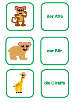 Spanish Zoo Animal Memory Game