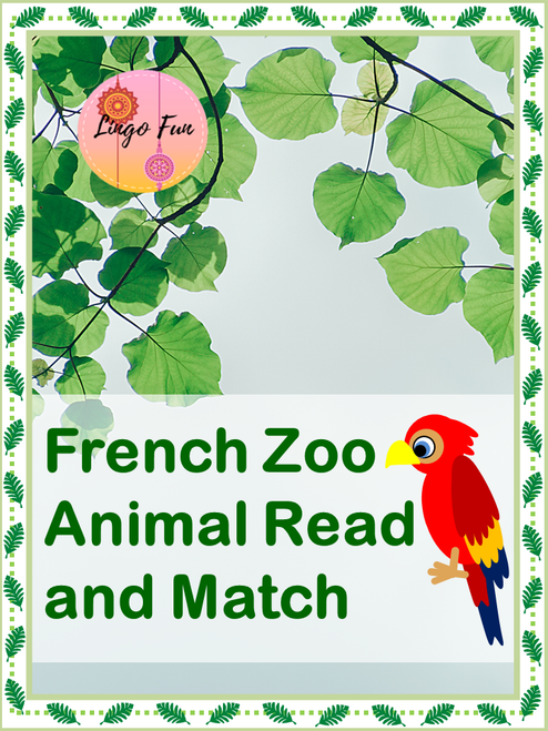 Spanish Zoo Animal Read and Match Worksheets