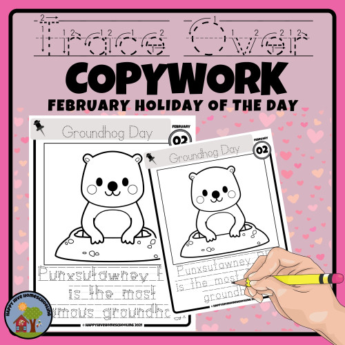 February Copywork Printables- Family Pack