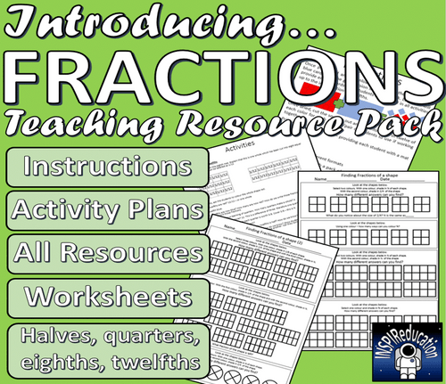 MATH: Introducing FRACTIONS: Halves, Quarters, Eighths, Twelfths ...