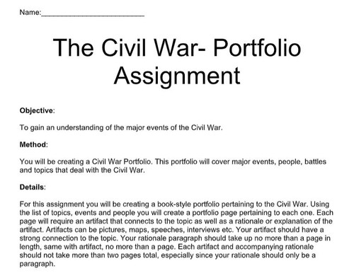 Civil War Portfolio - Amped Up Learning