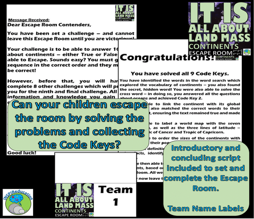 GEOGRAPHY ESCAPE ROOM BUNDLE: 9 Rooms, 9 Themes, Over 80 Challenges ...