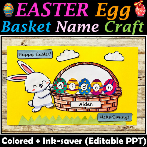 Easter Craft, Printable Name Craft Activities, Easter Egg Basket Craft ...