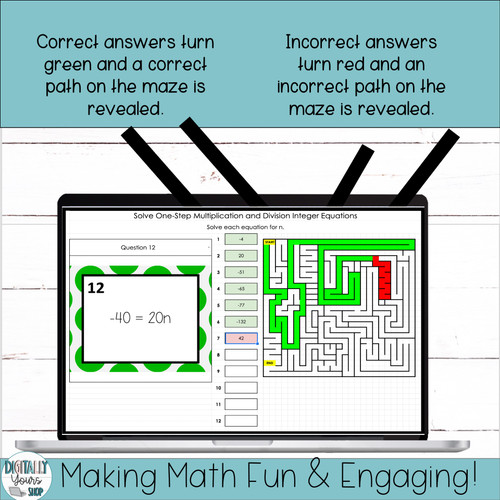 One Step Equations Maze Activity Bundle - Amped Up Learning
