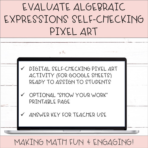 Evaluate Algebraic Expressions Digital Activity