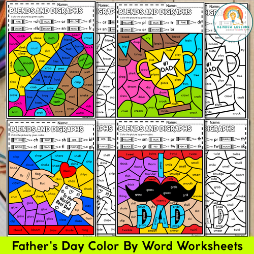 Valentines Day Color By Code | Valentines Day Worksheets | Blends and ...