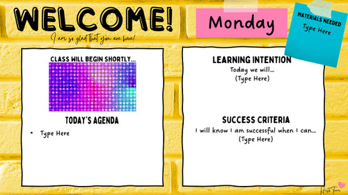 Rainbow Daily Digital Agenda Templates (Editable PowerPoint)