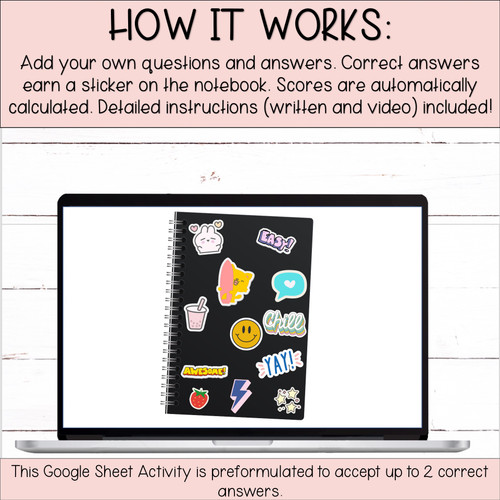 12 Question Self-Grading Self-Checking Laptop Sticker Progression ...
