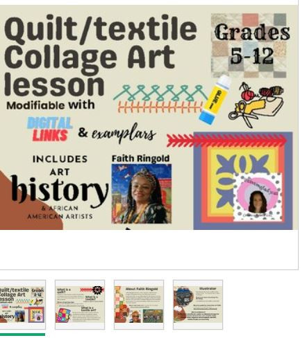 Textile/quilt/collage art lesson based on Faith Ringold Grades 5-12 ...