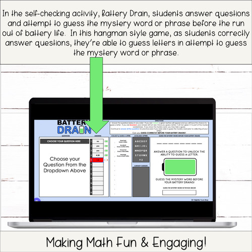 Combine Like Terms Digital Self-Checking Math Activity
