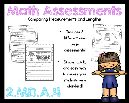 2.MD.2 Comparing Length Measuring Twice Assessment 2.MD.A.2 - 2nd Grade