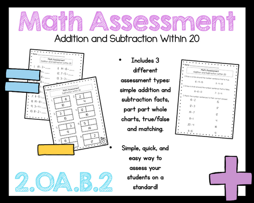 Halloween Math Activity 1st 2nd Grade Addition and Subtraction Within 20