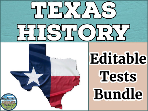 Texas History UNIT TEST BUNDLE
