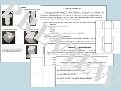 Geography: 5 Themes of Geography Flipbook (Using Current Events)