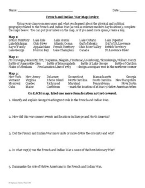 French and Indian War Mind Map Project - Amped Up Learning