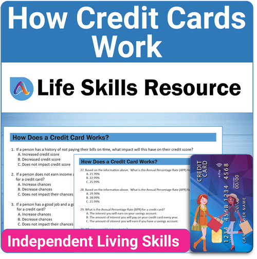 Essential Life Skills SPED Activity - A Credit Card Application - Amped ...