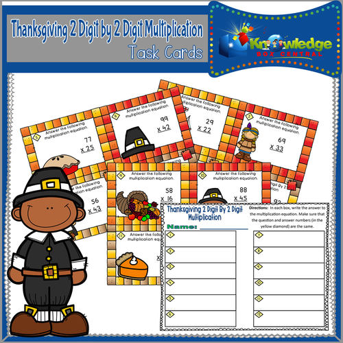 Spring 2 Digit By 2 Digit Multiplication Task Cards With Response Sheet ...