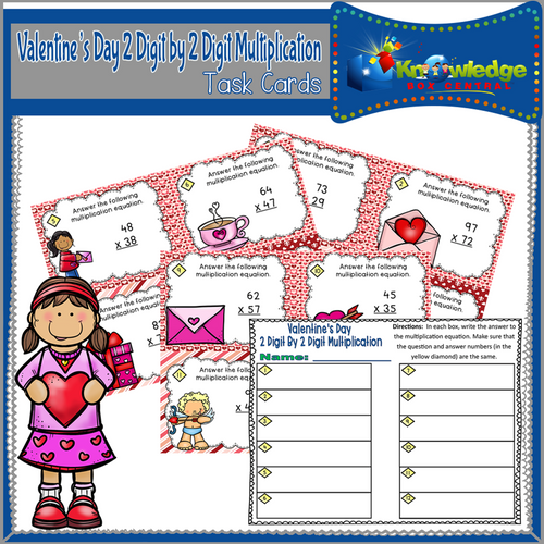 Holidays & Seasons 2 Digit By 2 Digit Multiplication Task Cards BUNDLE