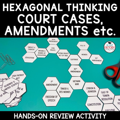 Court Cases, Amendments Modern US History STAAR EOC REVIEW Hexagonal ...