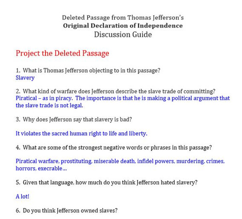 Thomas Jefferson Collaborative Poster! Team Work - Declaration of ...