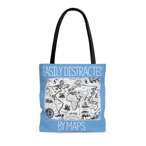 Easily Distracted by Maps Tote Bag