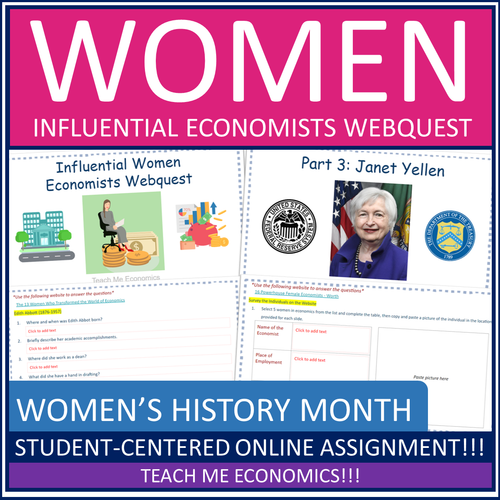 Women Economists Influential Women's History Month Economic Webquest ...