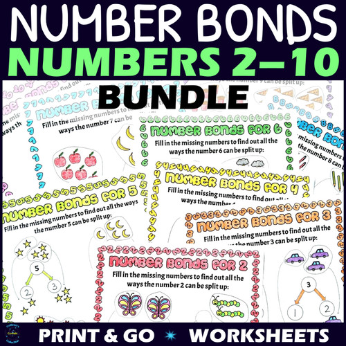 Number Bonds with Pictures - Number Bonds to 10 Activities - 7-10