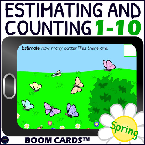Spring Estimating and Counting to 10 Activity Digital Boom™ Cards