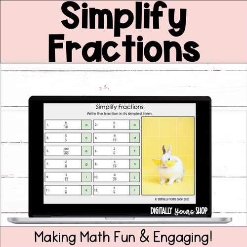 Simplify Fractions - Fractions in Simplest Form - Self-Checking ...