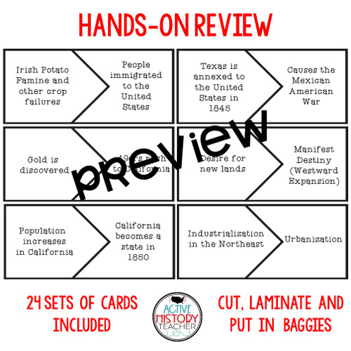 American Revolution Cause and Effect Matching Cards - STAAR Review ...
