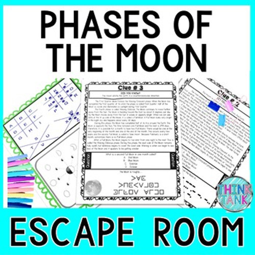 Phases of the Moon ESCAPE ROOM - Reading Comprehension - Earth Science ...