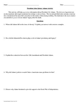 President John Adams Review Activity