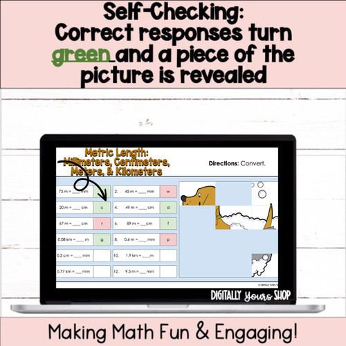 Change - Convert - Metric Length Digital Self-Checking Math Activity ...