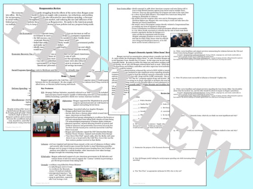 Ronald Reagan Activity Visual Summary Quick Way to cover Reagan's ...